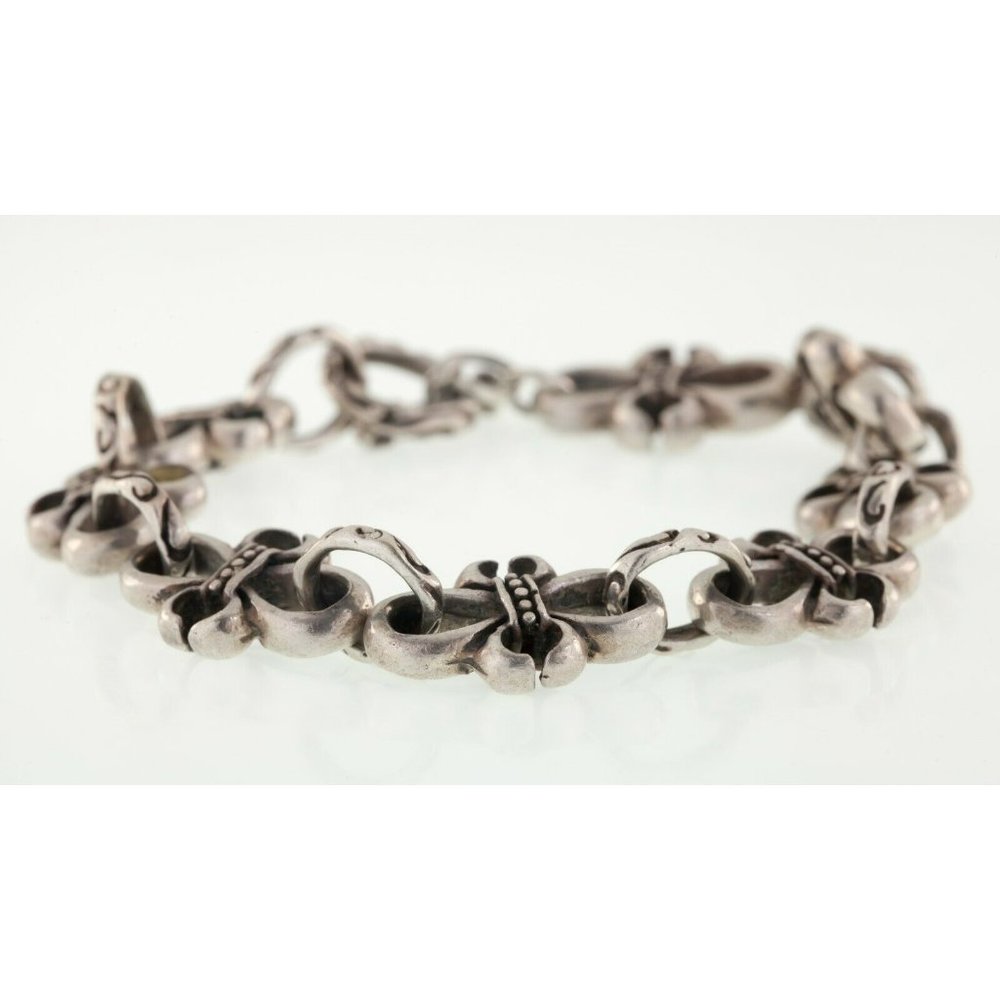 Men's Gothic Style Sterling Silver Bracelet 9" Long, … - Gem
